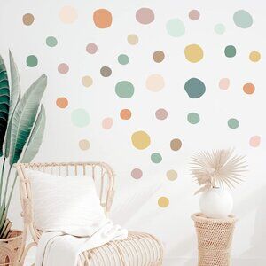 Other | 296 Pcs Polka Dots Wall Decal Playroom Decor Gifts Boho Rainbow ...